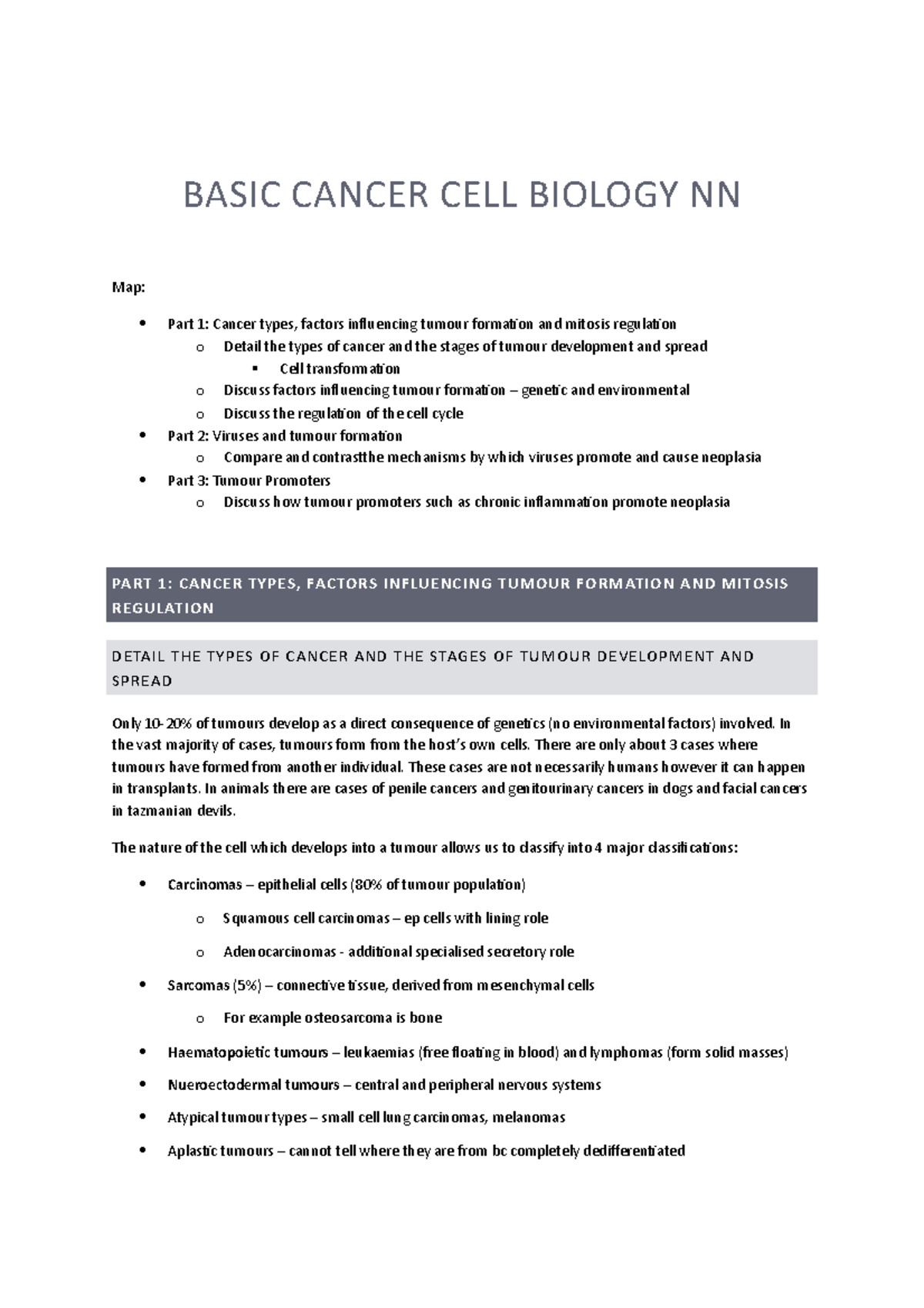 Basic Cancer Cell Biology NN - BASIC CANCER CELL BIOLOGY NN Map: Part 1 ...