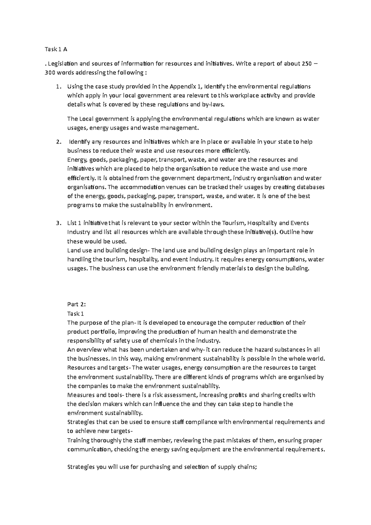 Task 1 A - hi - Task 1 A . Legislation and sources of information for ...