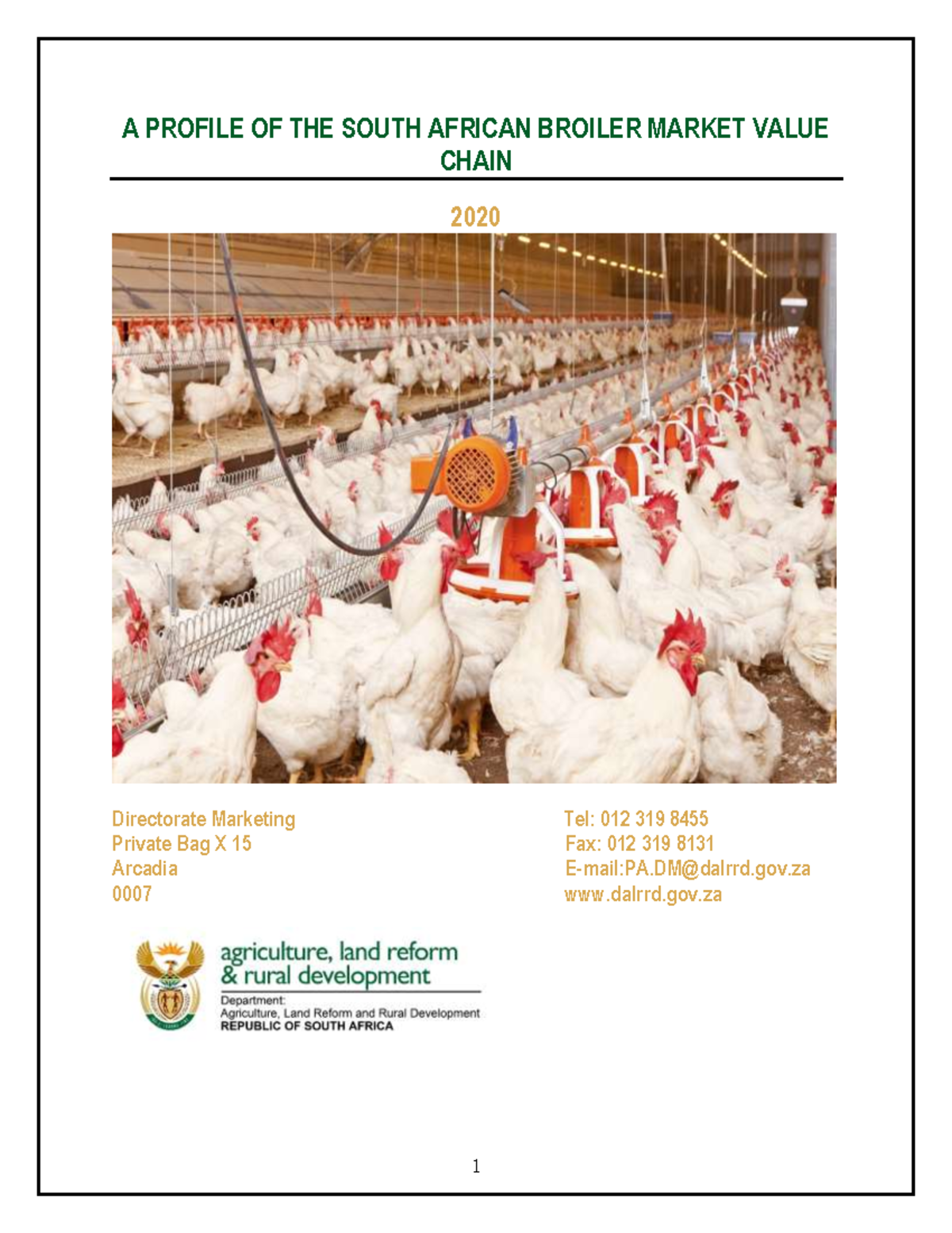 Broiler Market Value Chain Profile 2020 - A PROFILE OF THE SOUTH ...