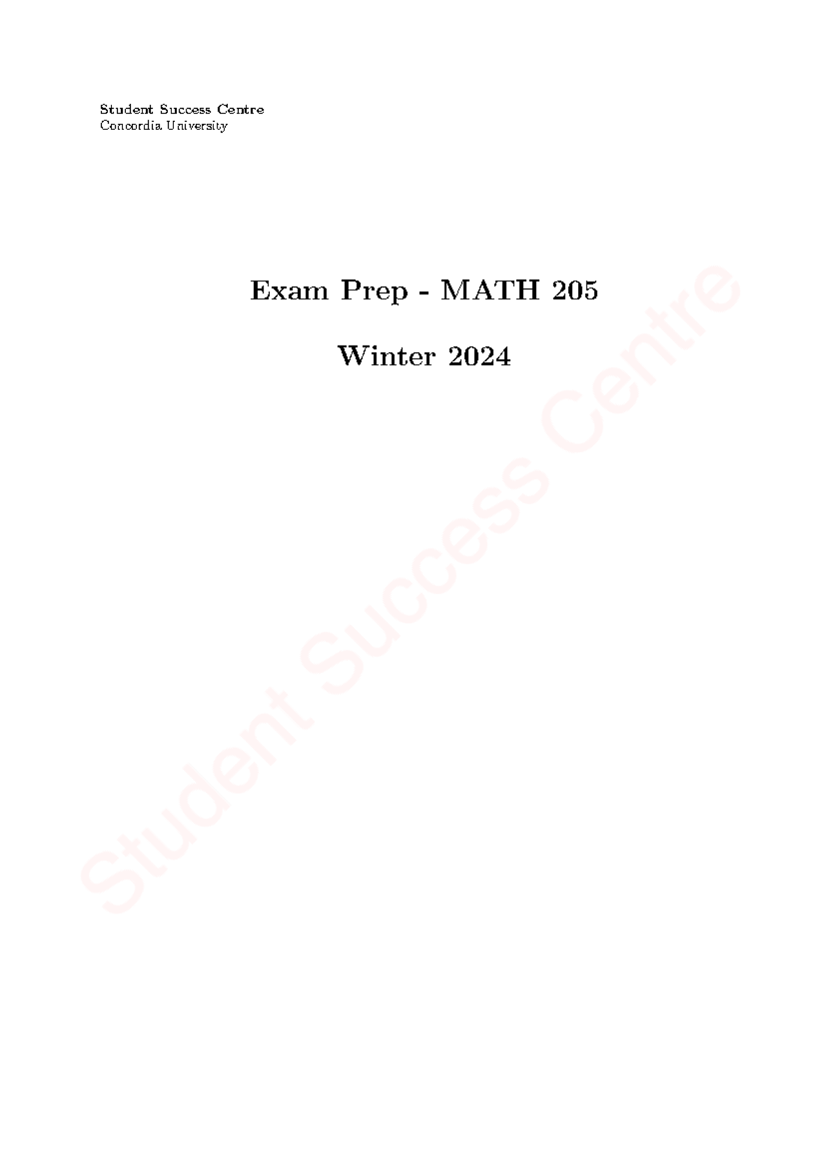 MATH205 Winter 2024 Tristan K - Student Success Centre Concordia ...