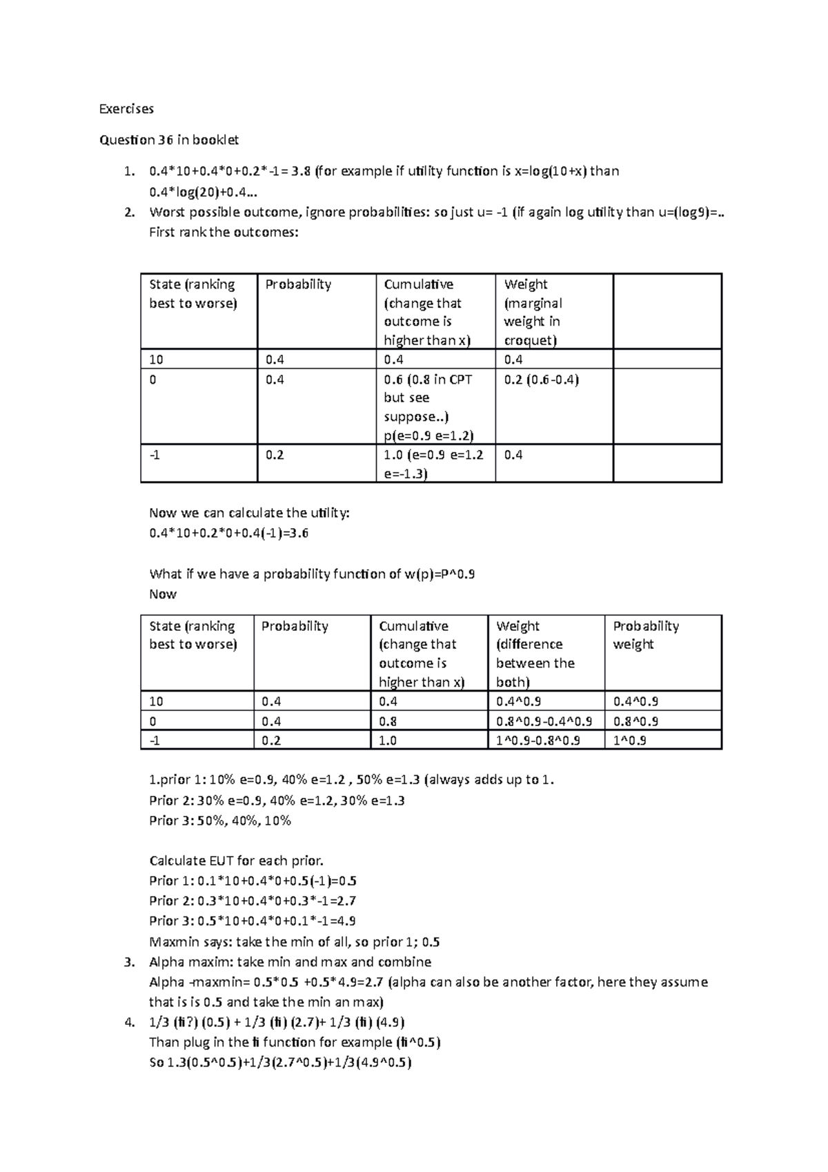 Exercises calculation in class - Exercises Question 36 in booklet 010 ...