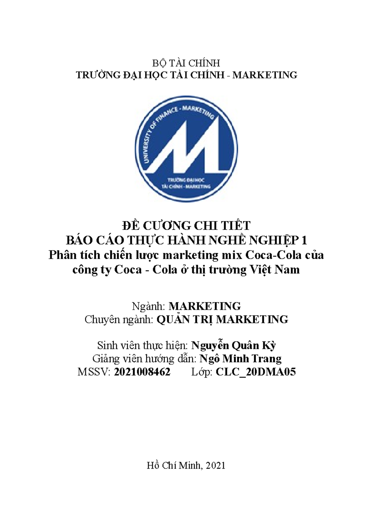 Đề cương THNN1 - Chỉ phần Mục lục còn lại chi tiết không chỉ được - BỘ TÀI CHÍNH TRƯỜNG ĐẠI HỌC ...