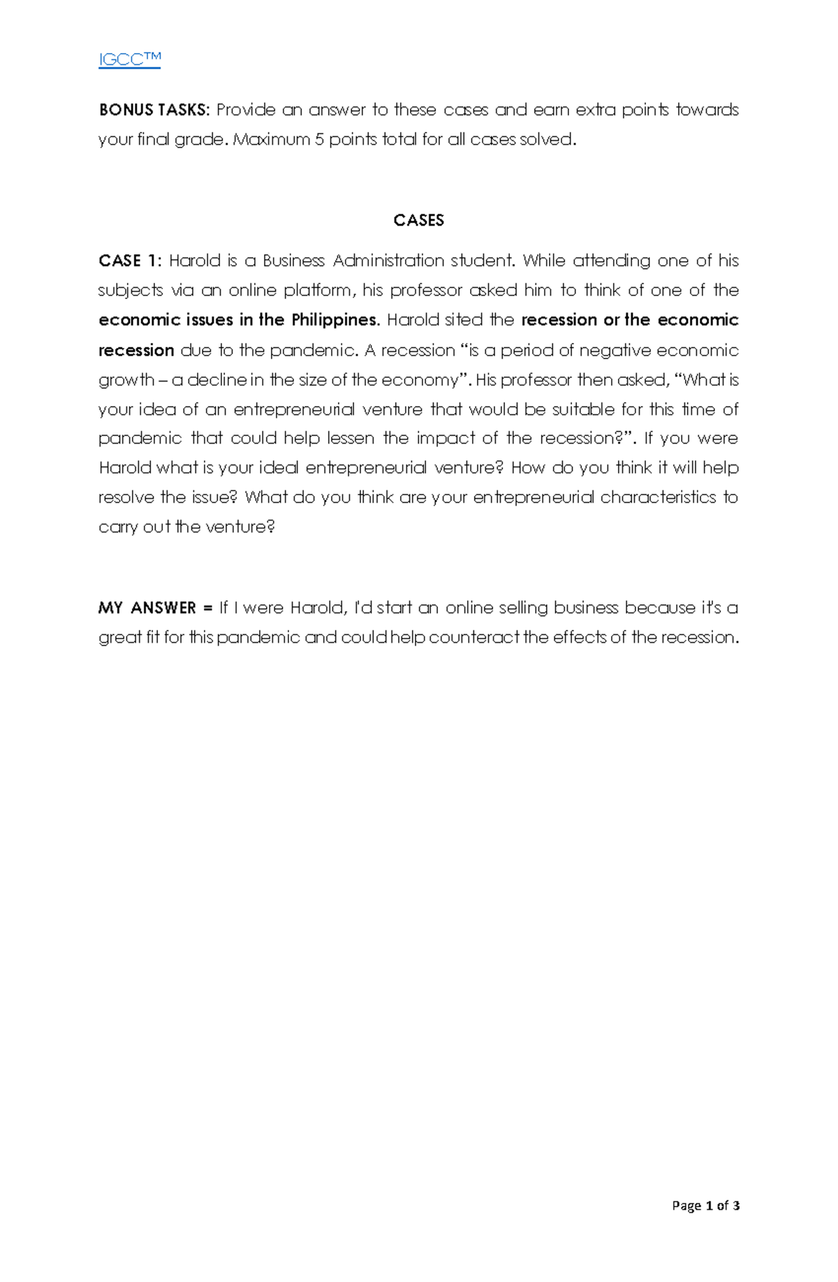 CASE STUDIES GUIDE QUESTIONS - Accountancy - Studocu