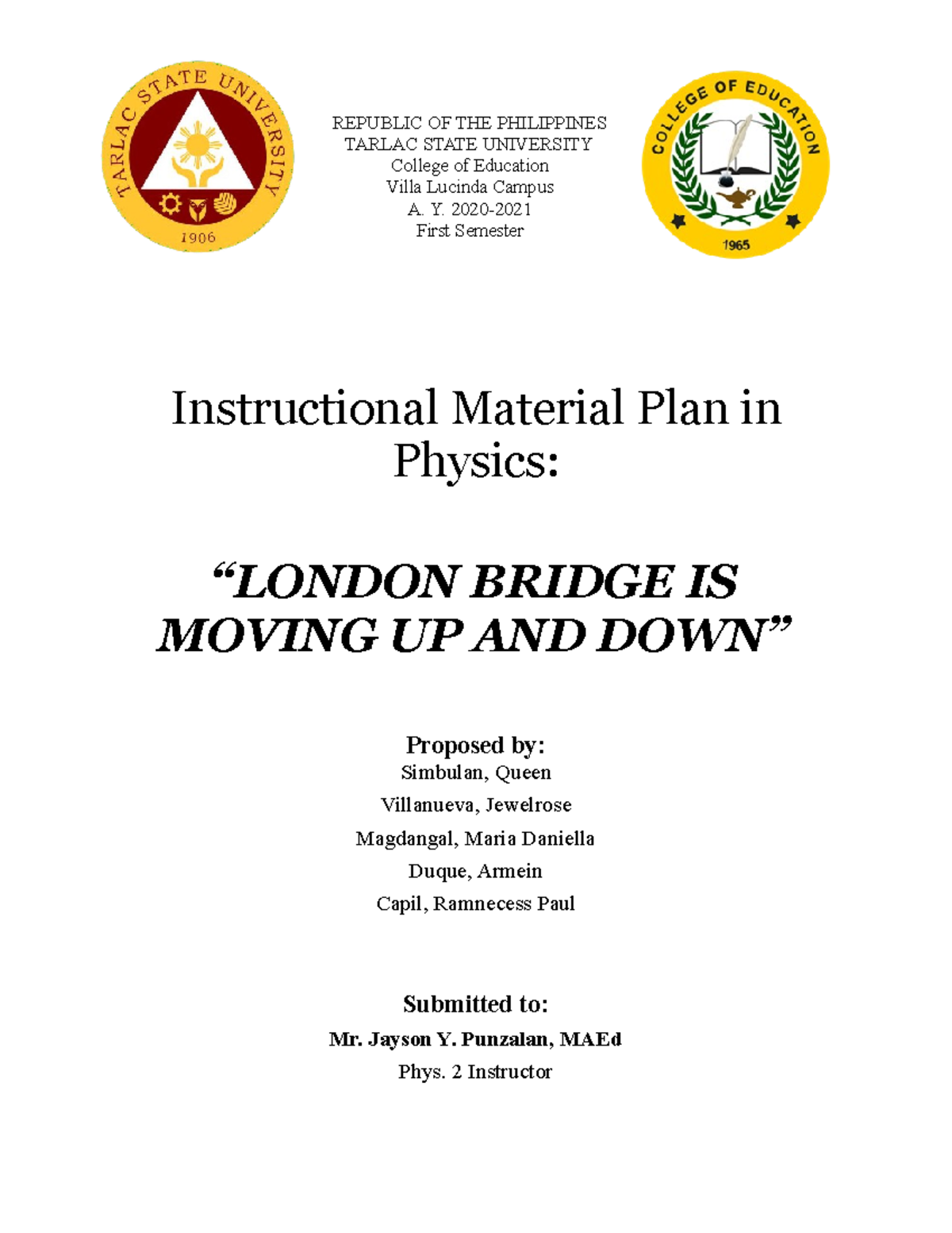 Physics-IM Group-4 - If you're looking for example in Instrumentation ...