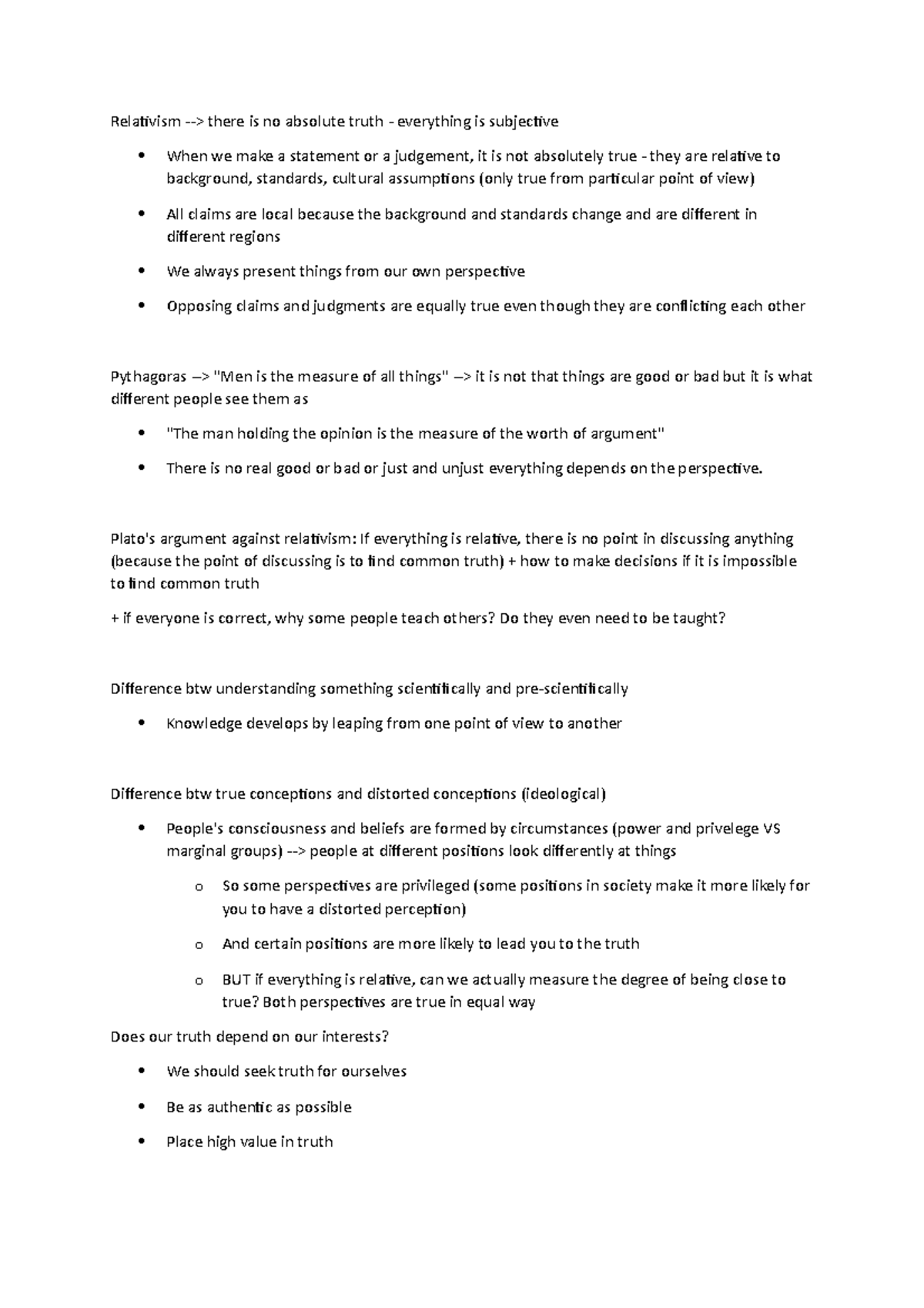 Epistemic relativism - Relativism -> there is no absolute truth ...
