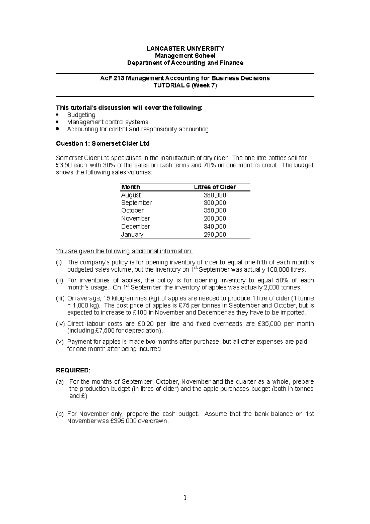 Ac F 213 - Tutorial 6 - Questions - LANCASTER UNIVERSITY Management ...