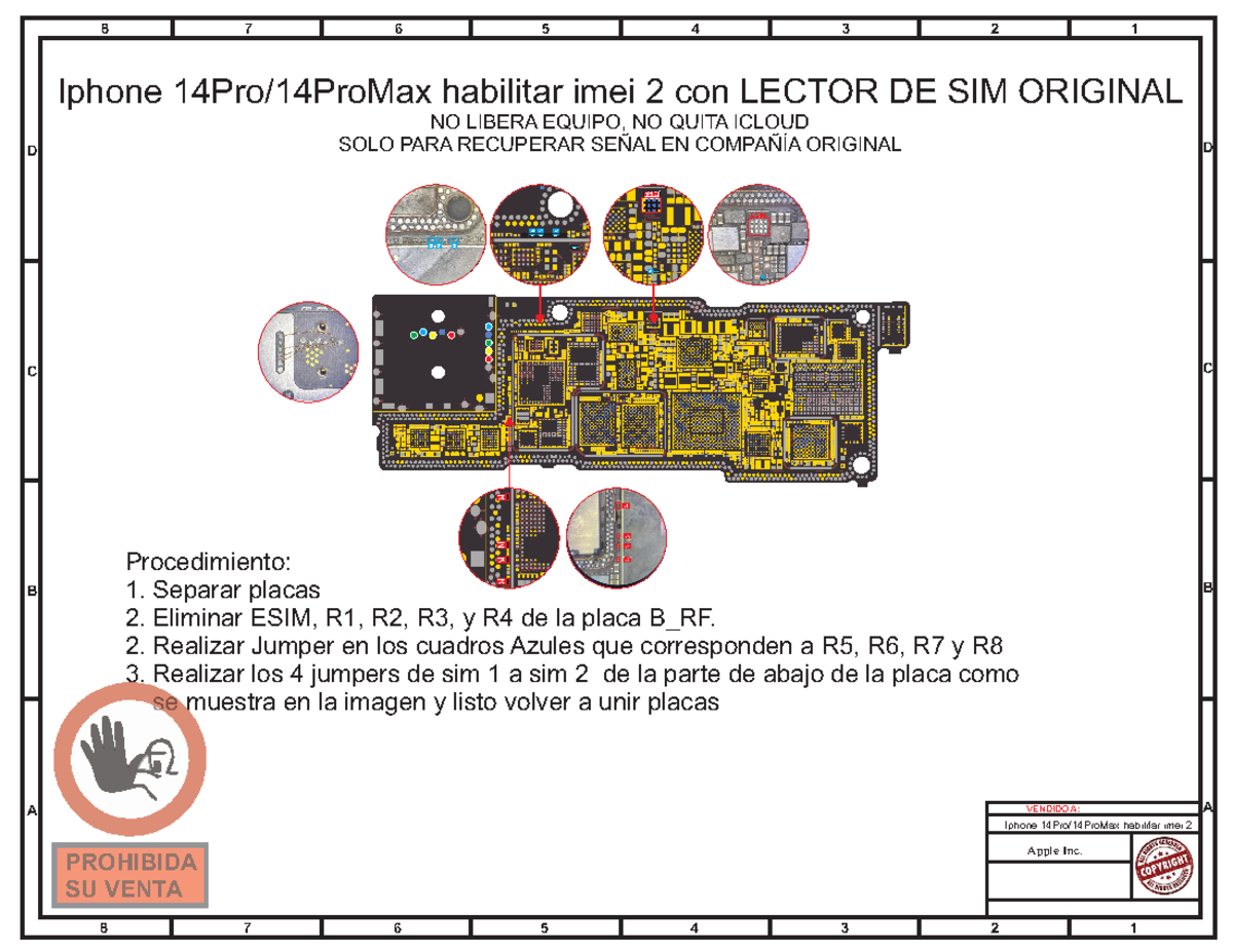 IMEI 2 Iphone 14 PRO-1 - 8 7 6 5 4 3 2 1 8 7 6 5 4 3 2 1 D C B A D C B ...