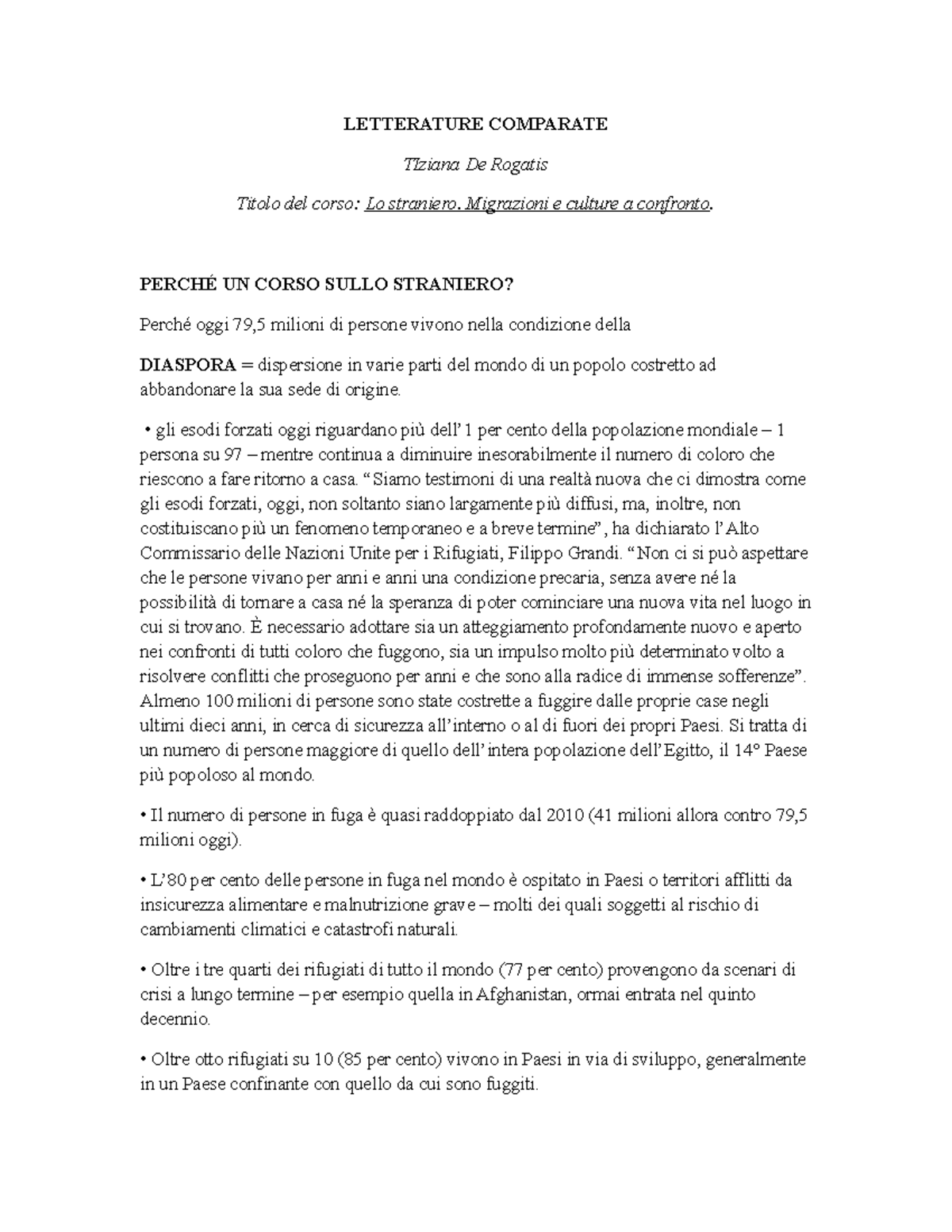 Letterature Comparate Completo - LETTERATURE COMPARATE TIziana De ...