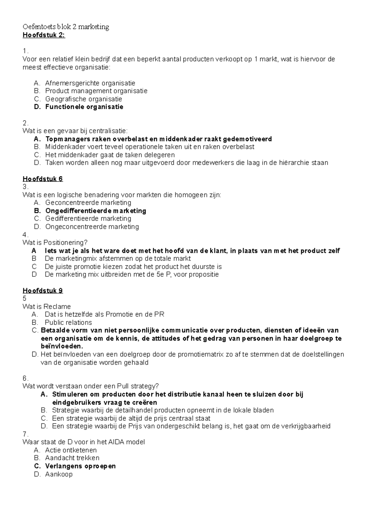 Proef/oefen tentamen 8 januari 2015, vragen en antwoorden - Hoofdstuk 2: Voor een relatief klein ...