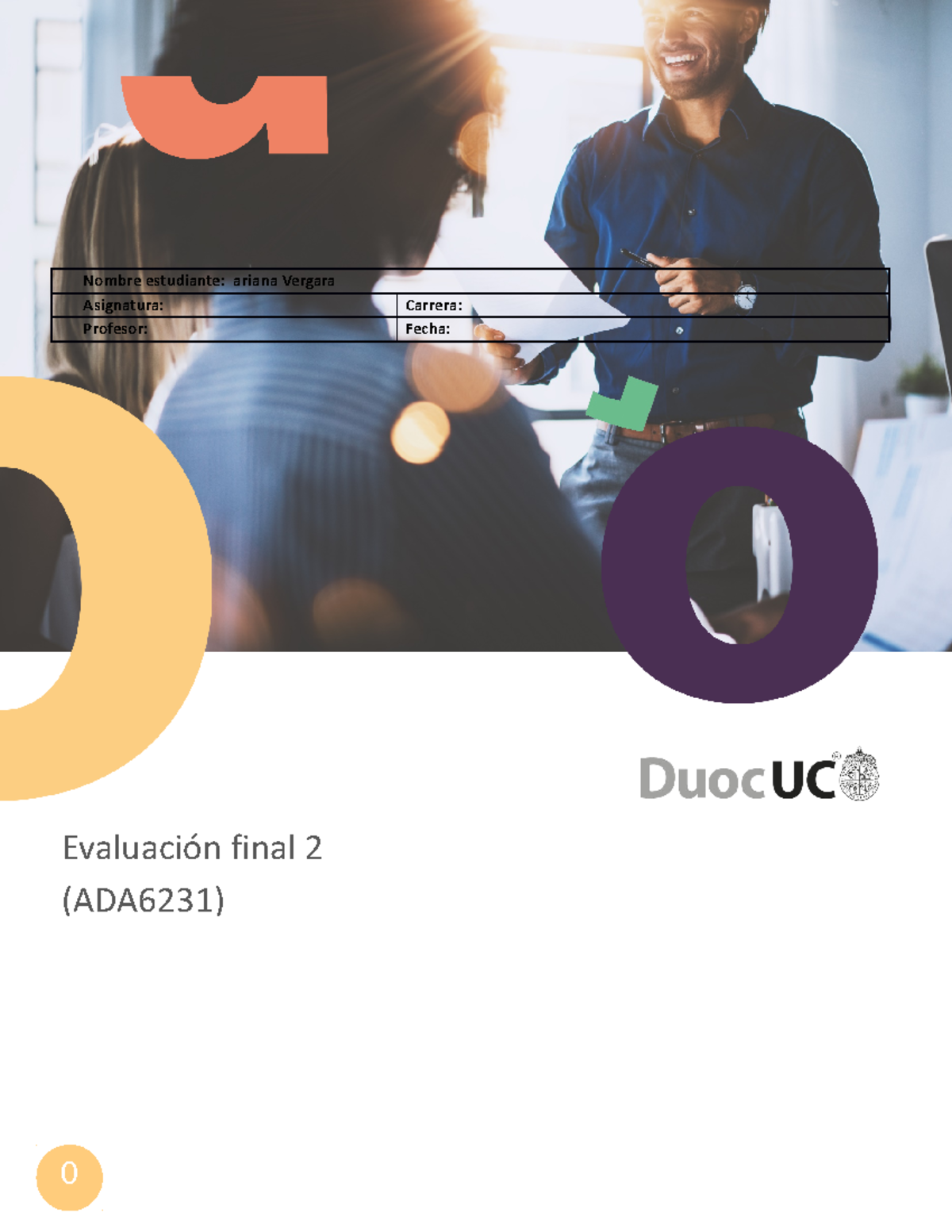 Formato de respuesta S11 - Nombre estudiante: ariana Vergara Asignatura: Carrera: Profesor ...