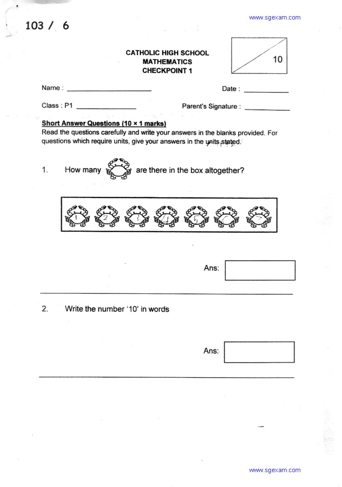 2017-P1-Maths-Test-Catholic High - Computational Techniques I - Studocu