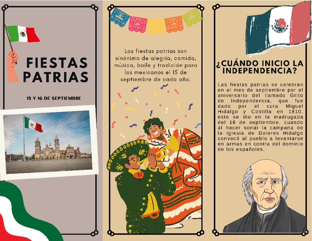 Triptico Turismo Con Fotos Moderno Beige Rosa - Las fiestas patrias son ...