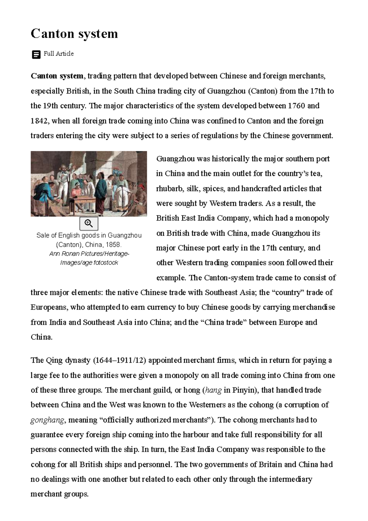 Canton (Guangzhou) system - Sale of English goods in Guangzhou (Canton ...