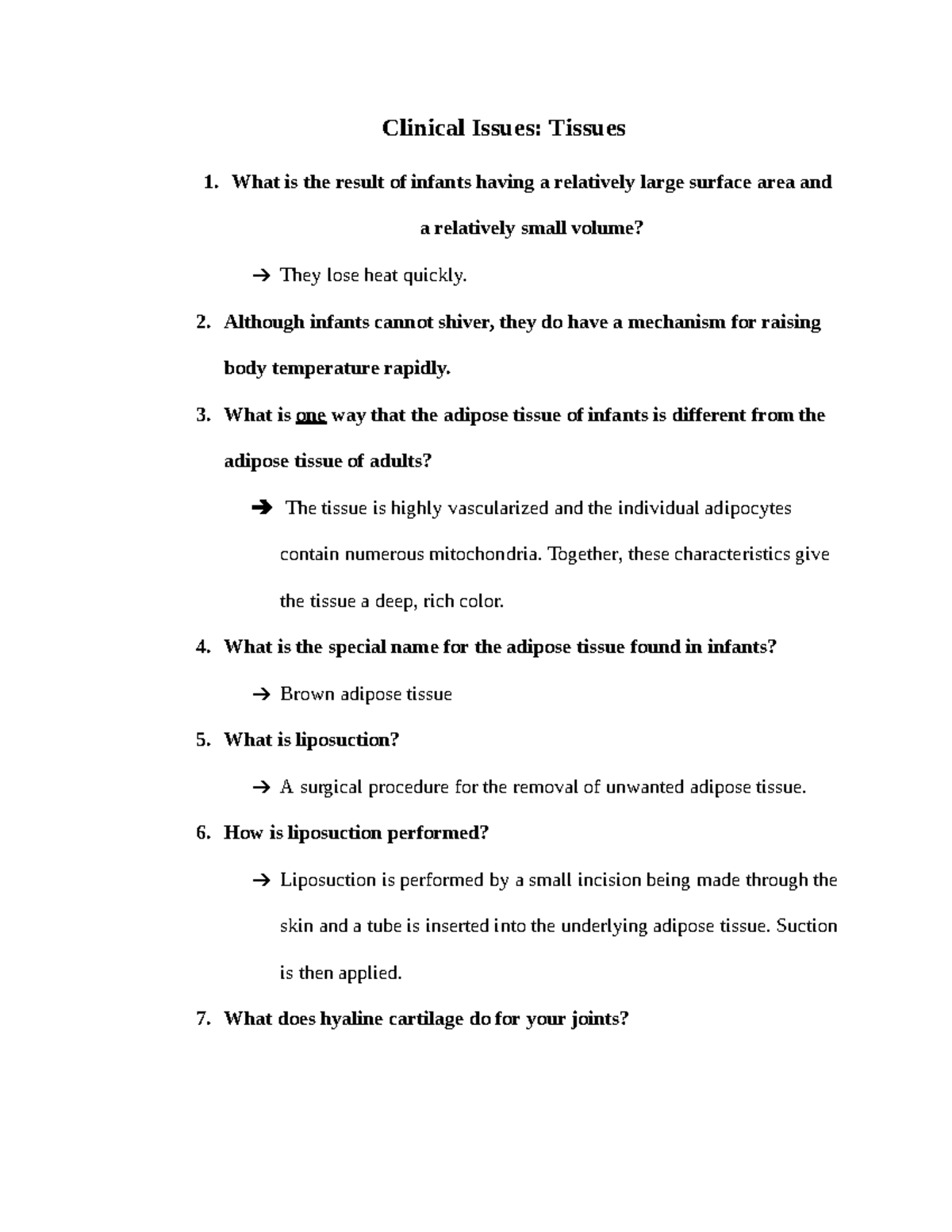 Clinical Issues - Tissues - Clinical Issues: Tissues What is the result ...