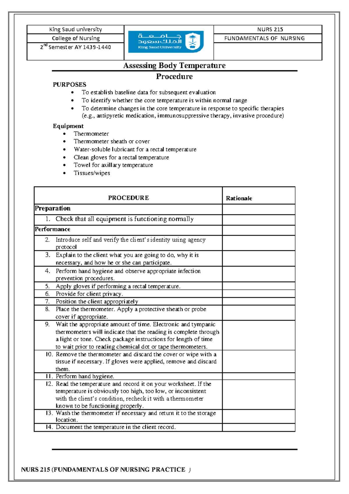 Assessing body temperature pulse and respiration - ####### College of ...