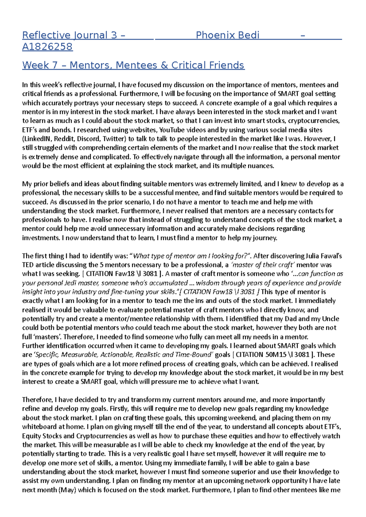 Reflective Journal 3 - Assignment - Reflective Journal 3 – Phoenix Bedi ...