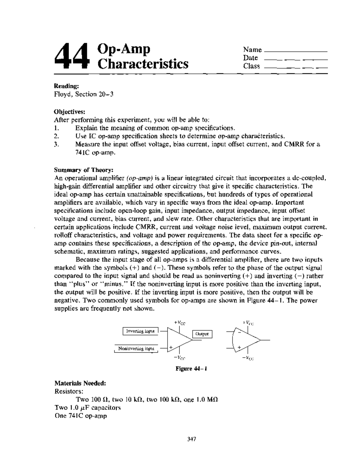 Exp 9 Op-Amp Characteristics - Electronics and Communication Engineering - Studocu