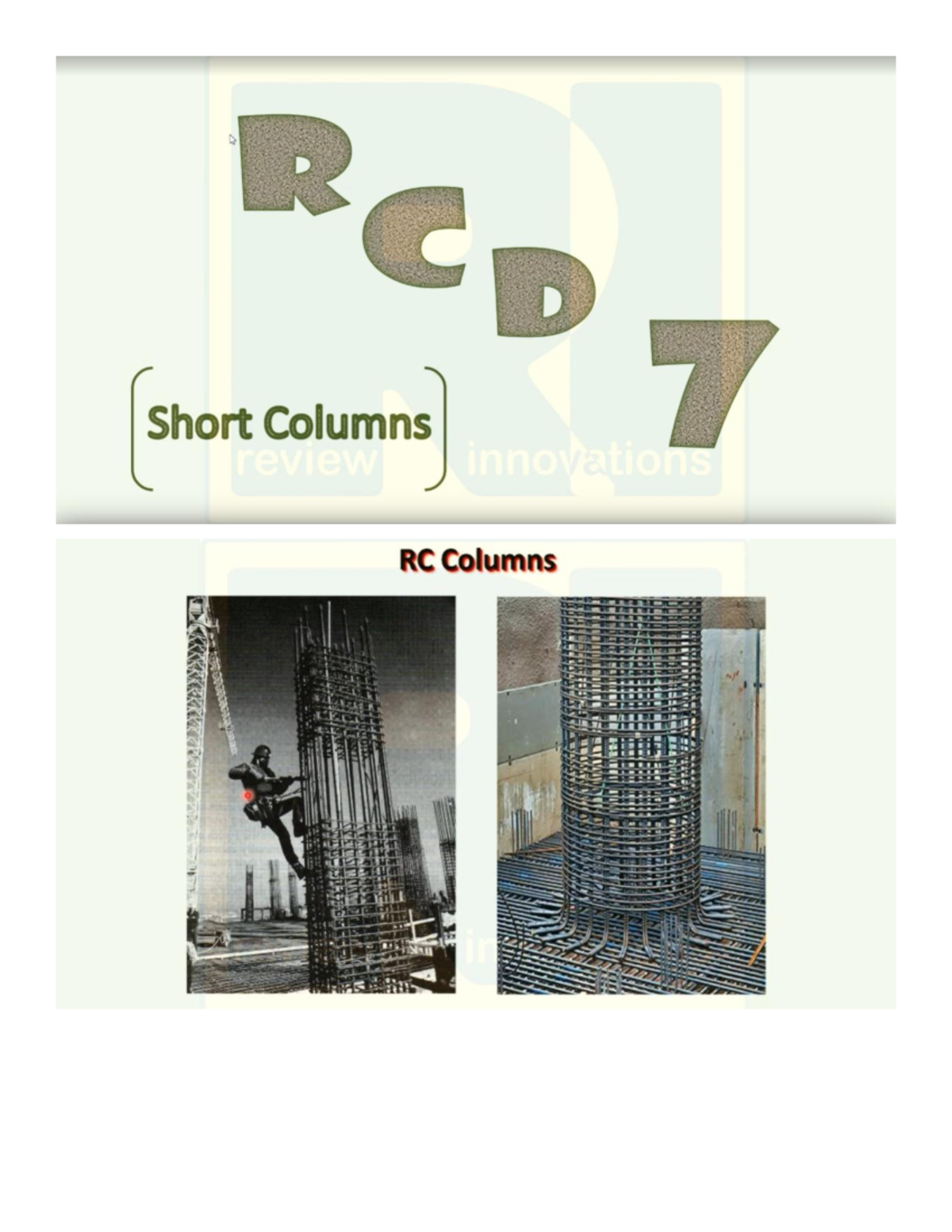 Rcd 7 lec - RCD - Civil Engineering - Habang lumalaki ang e babawasan ang dinadalang load dahil ...