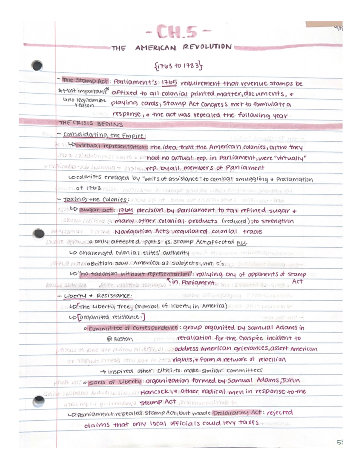 American Revolution - Ch. 5 Notes - Studocu