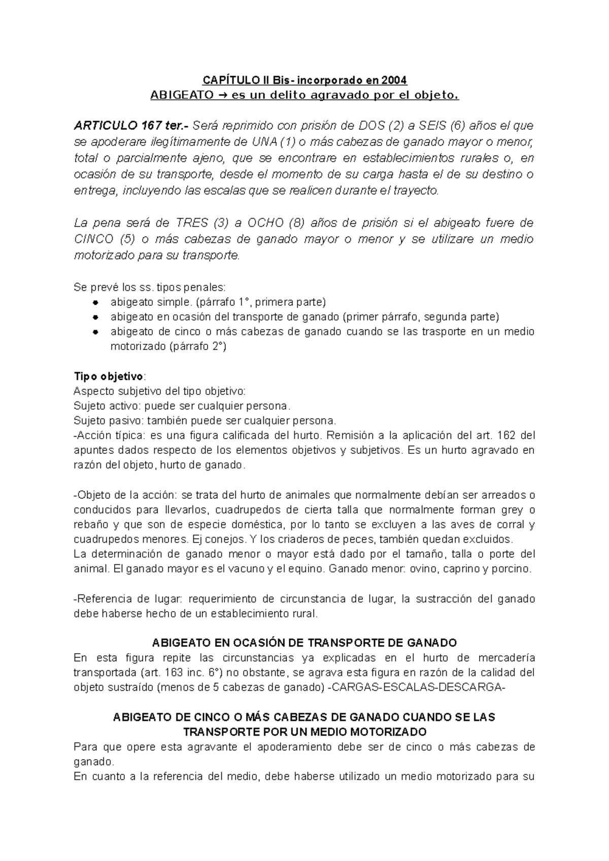 Abigeato- Delitos Contra LA Propiedad - CAPÍTULO II Bis- incorporado en ...