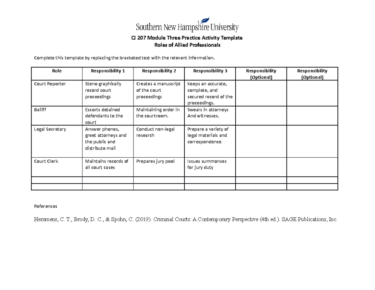 CJ-207 Practice Activity 3-1 - CJ 207 Module Three Practice Activity ...