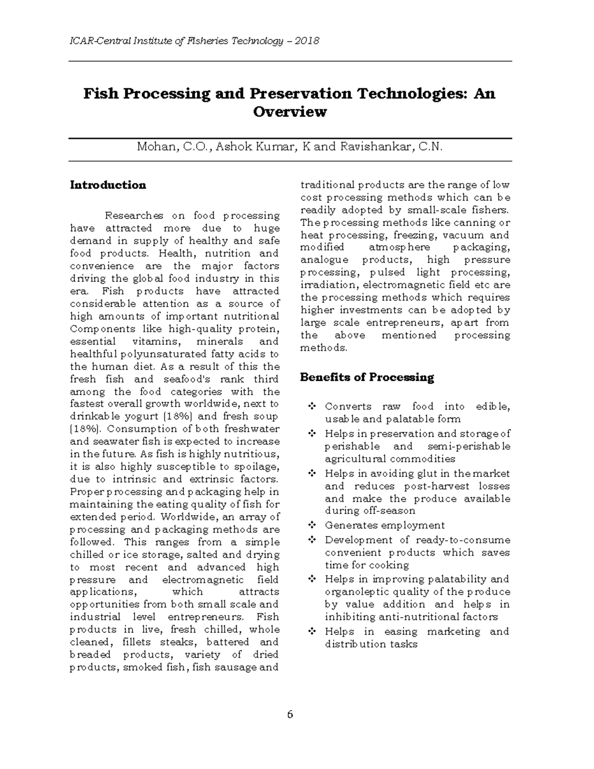 Fish processing and preservation technic handbook - ICAR-Central ...