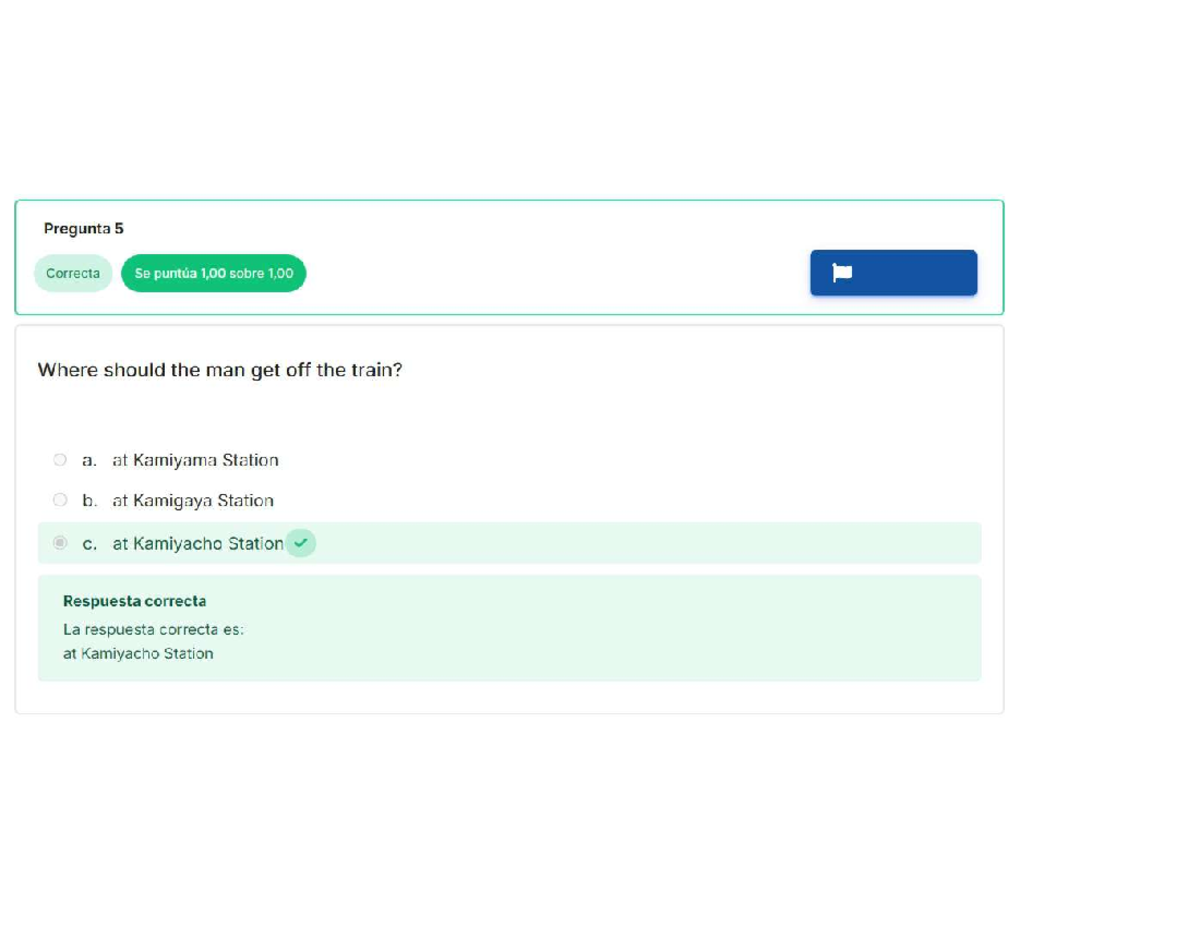 Activity 2.18 y 2 - actividad - Pregunta 5 Correcta Se puntúa 1,00 sobre 1,00 p Where should the ...