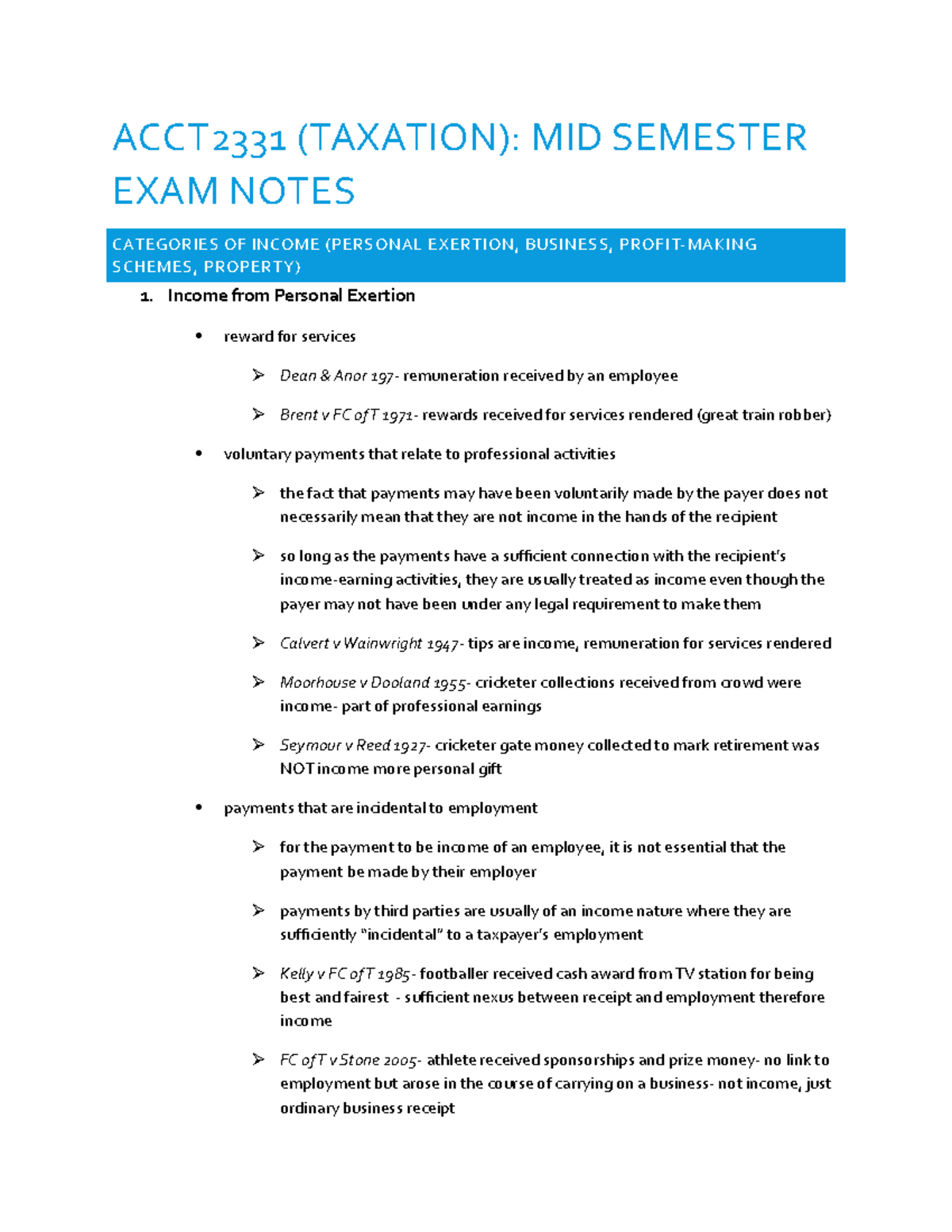 Lecture notes, lectures 1-7 - notes from the lecture slides and book ...