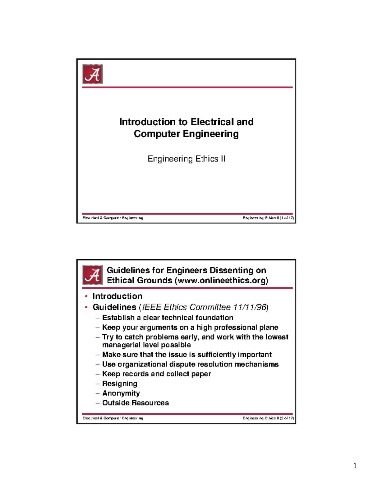 Lec 4 - Engineering Ethics II - Introduction to Electrical and Computer ...