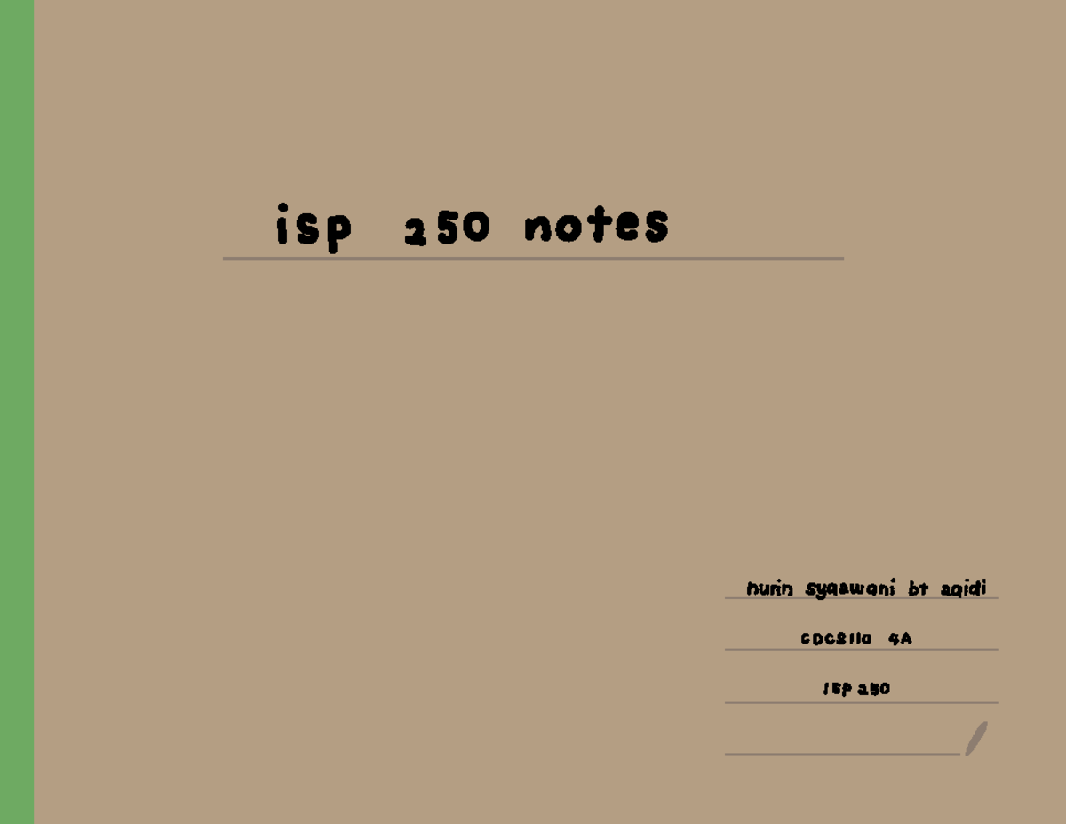 ISP 250 notes - isp 250 notes nurin syazwani bt zaidi CDCS110 4 A ISP ...