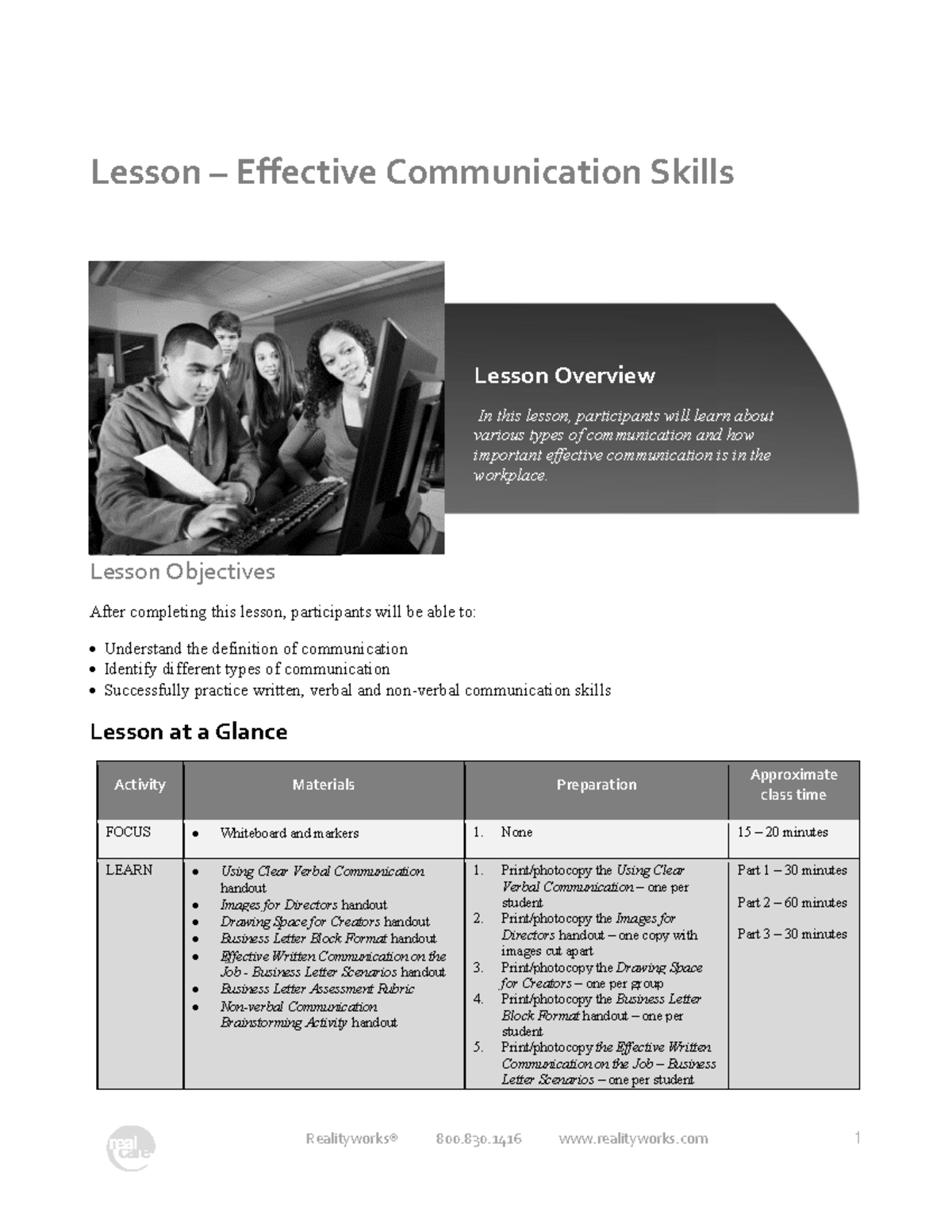 Employabilityskills-effectivecommunication - Lesson – Effective ...
