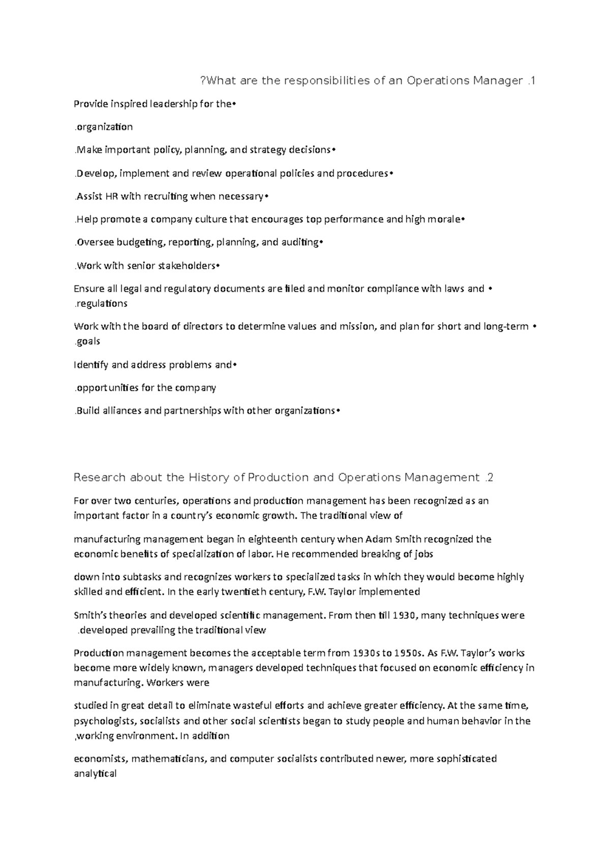 Activity 1 - TQM - ?What are the responsibilities of an Operations ...