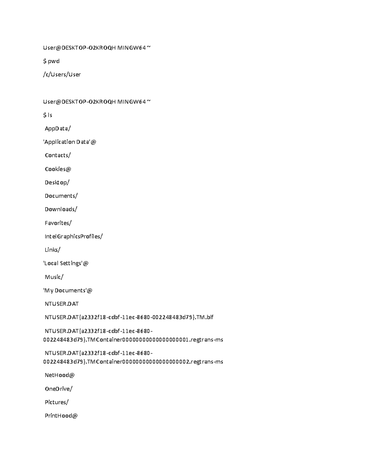 Operating System Lab 01 (task+report work) - User@DESKTOP-O2KROQH ...