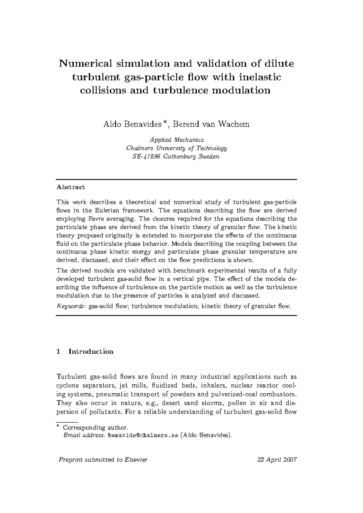 Numerical Simulation And Validation Of Dilute Gas Numerical Simulation And Validation Of