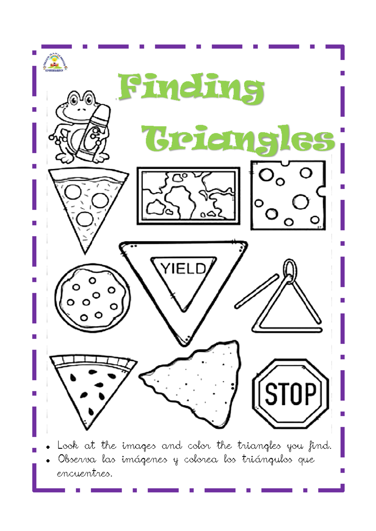 Inglés- Triangle - Educación - Finding Triangles Look at the images and ...