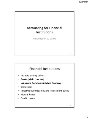 Accounting for Financial Institutions -Lecture 2 - Accounting for ...