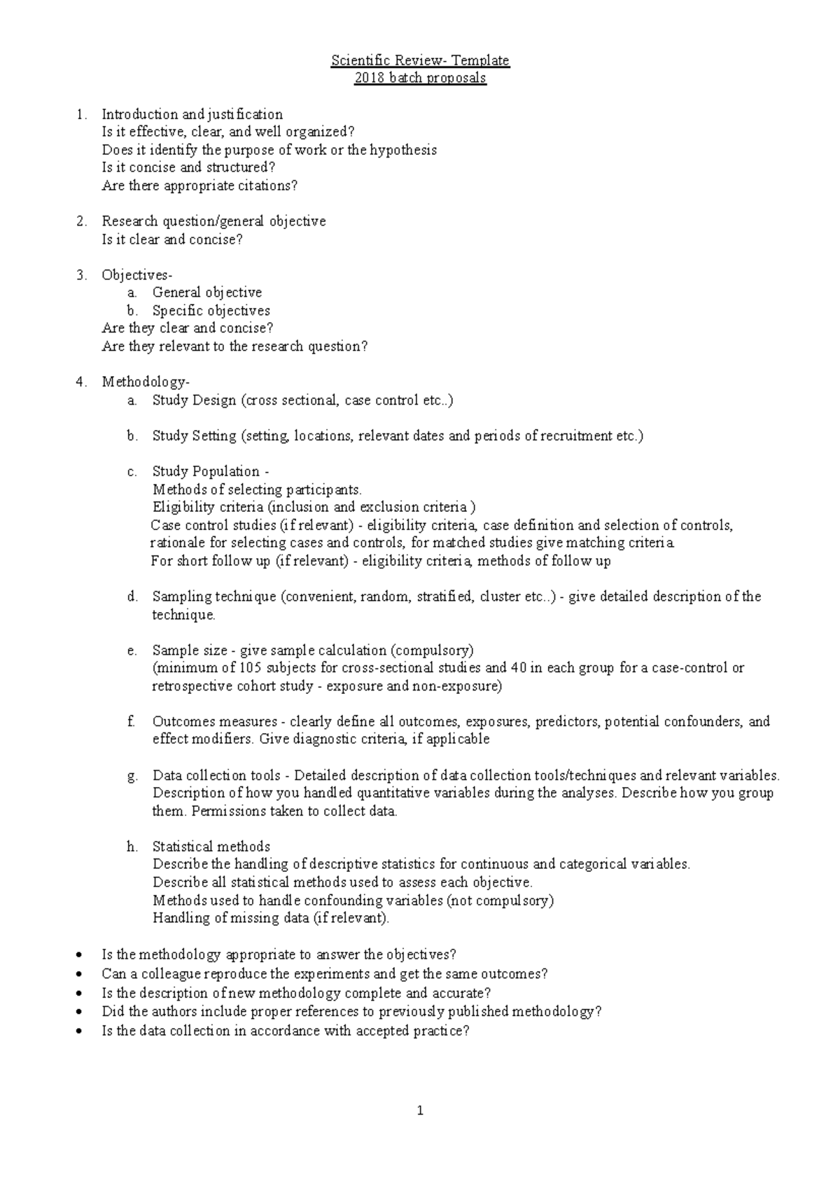 Template for Scientific Review for 2018 batch - 1 Scientific Review ...