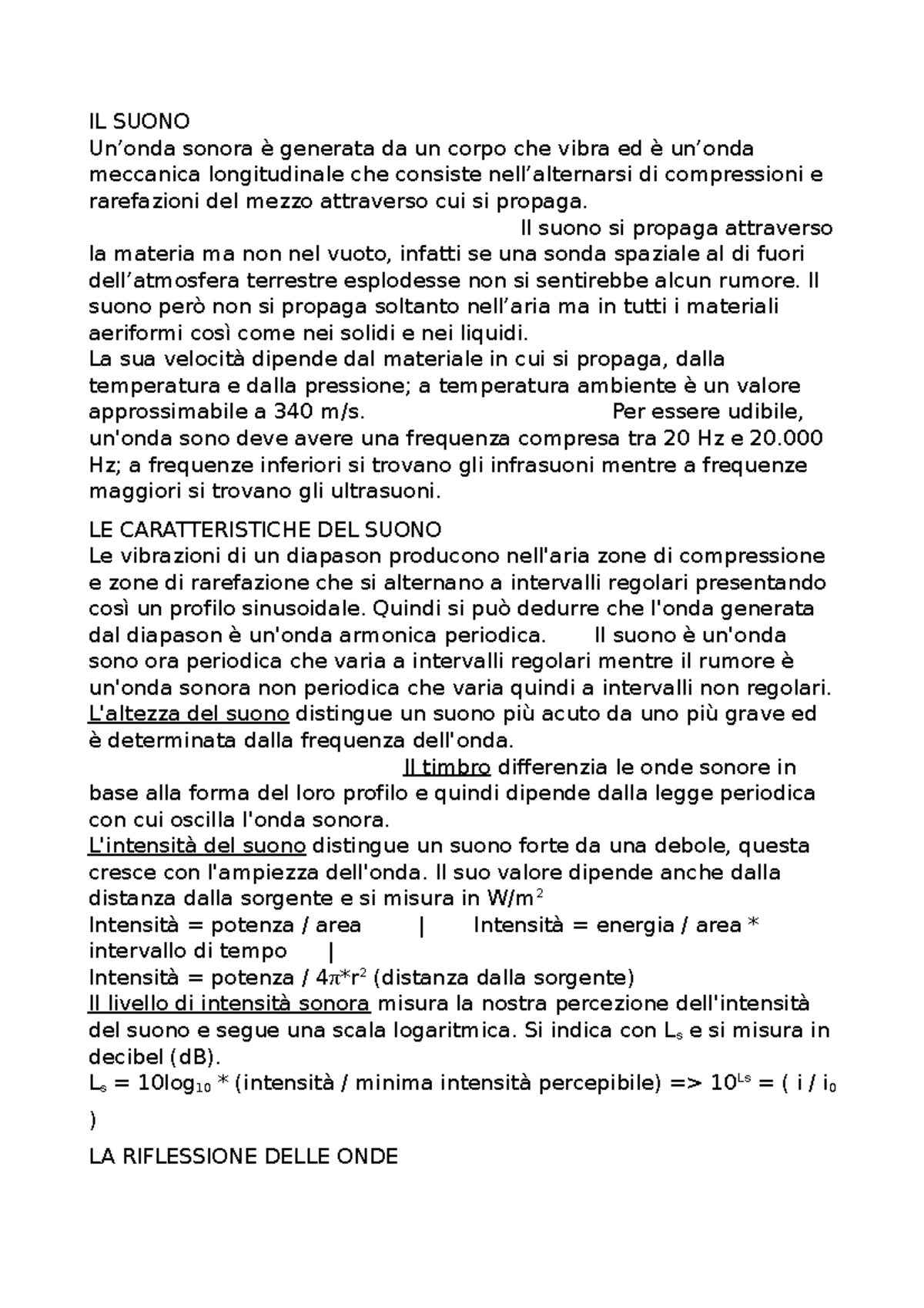 Il suono - se possono essere utili scaricateli - IL SUONO Un’onda ...