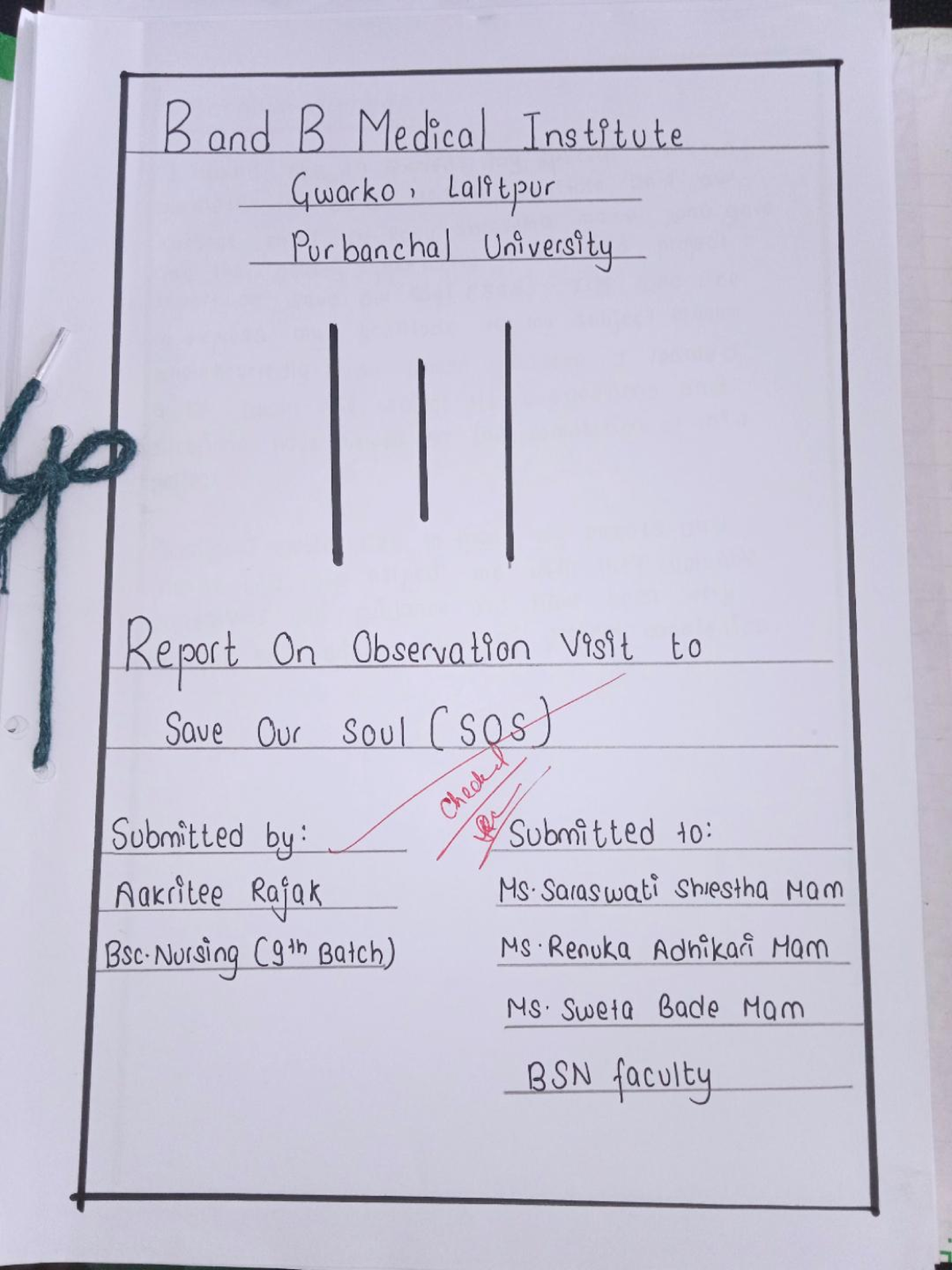 Observation visit - Saraswati Shiestha Mam Bsc. Nursing (9th Batch) MS ...