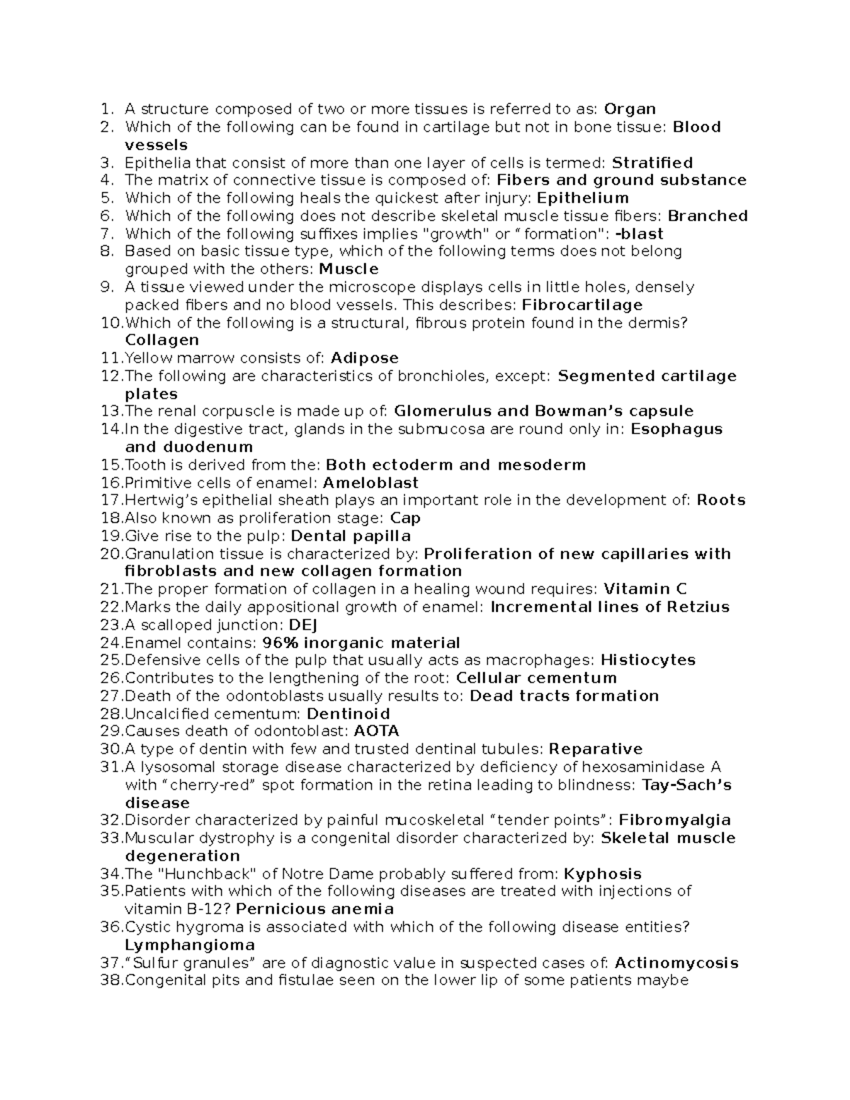 Micbio - A structure composed of two or more tissues is referred to as ...