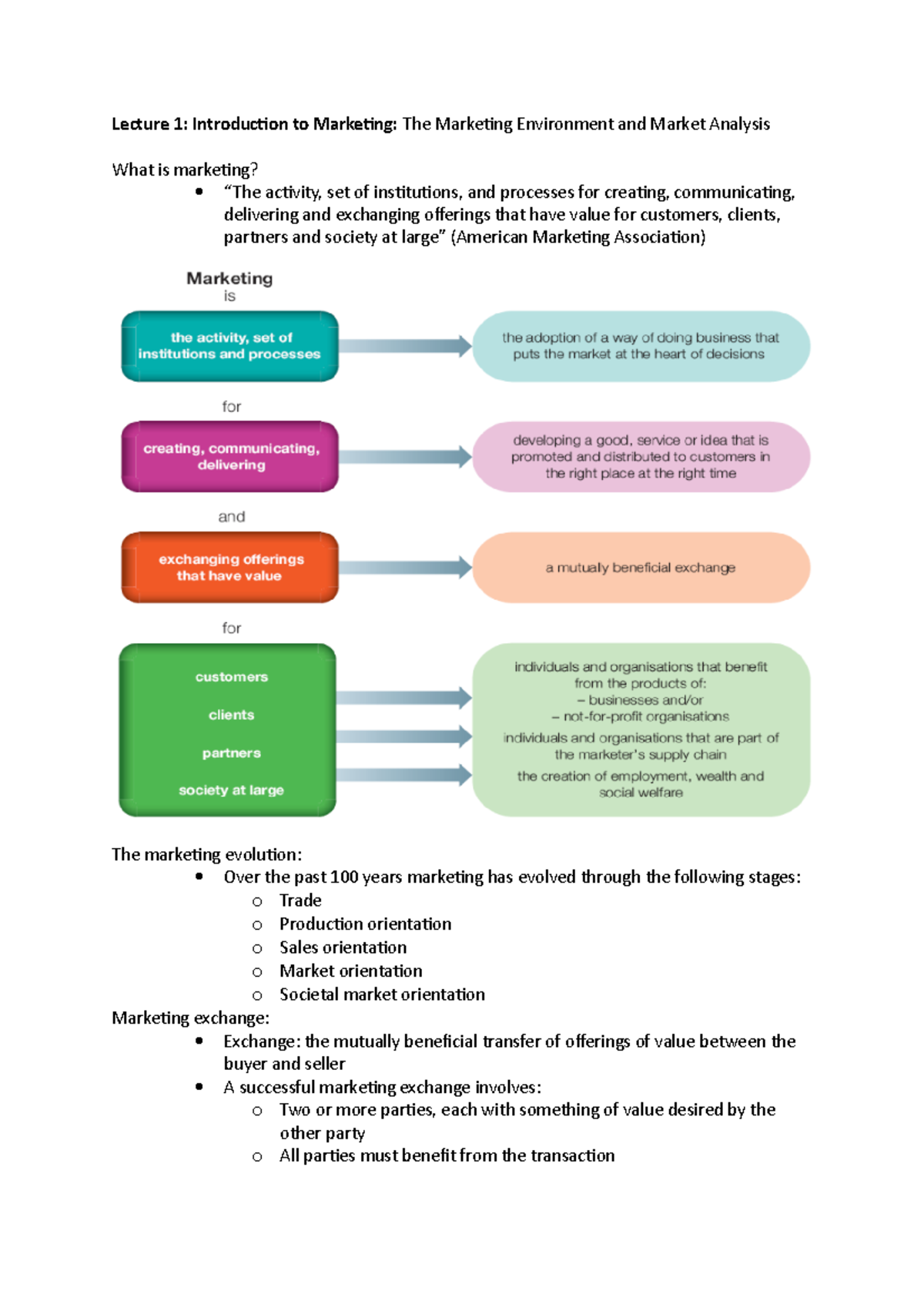 Lecture 1 The Marketing Environment and Market Analysis - Lecture 1 ...