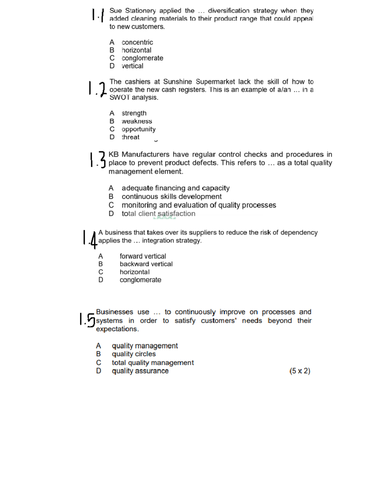 Business test 3 - Studocu