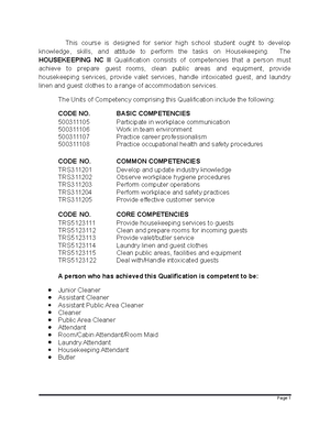 SHS Cookery 1 - Chapter I: USE OF KITCHEN TOOLS, EQUIPMENT, AND ...