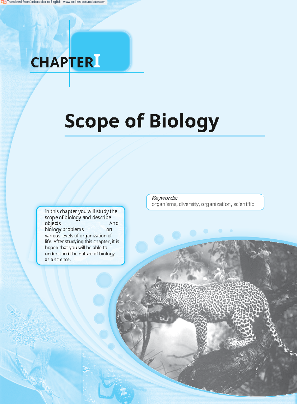 Developmental Biology - CHAPTERI Scope of Biology Keywords: organisms ...