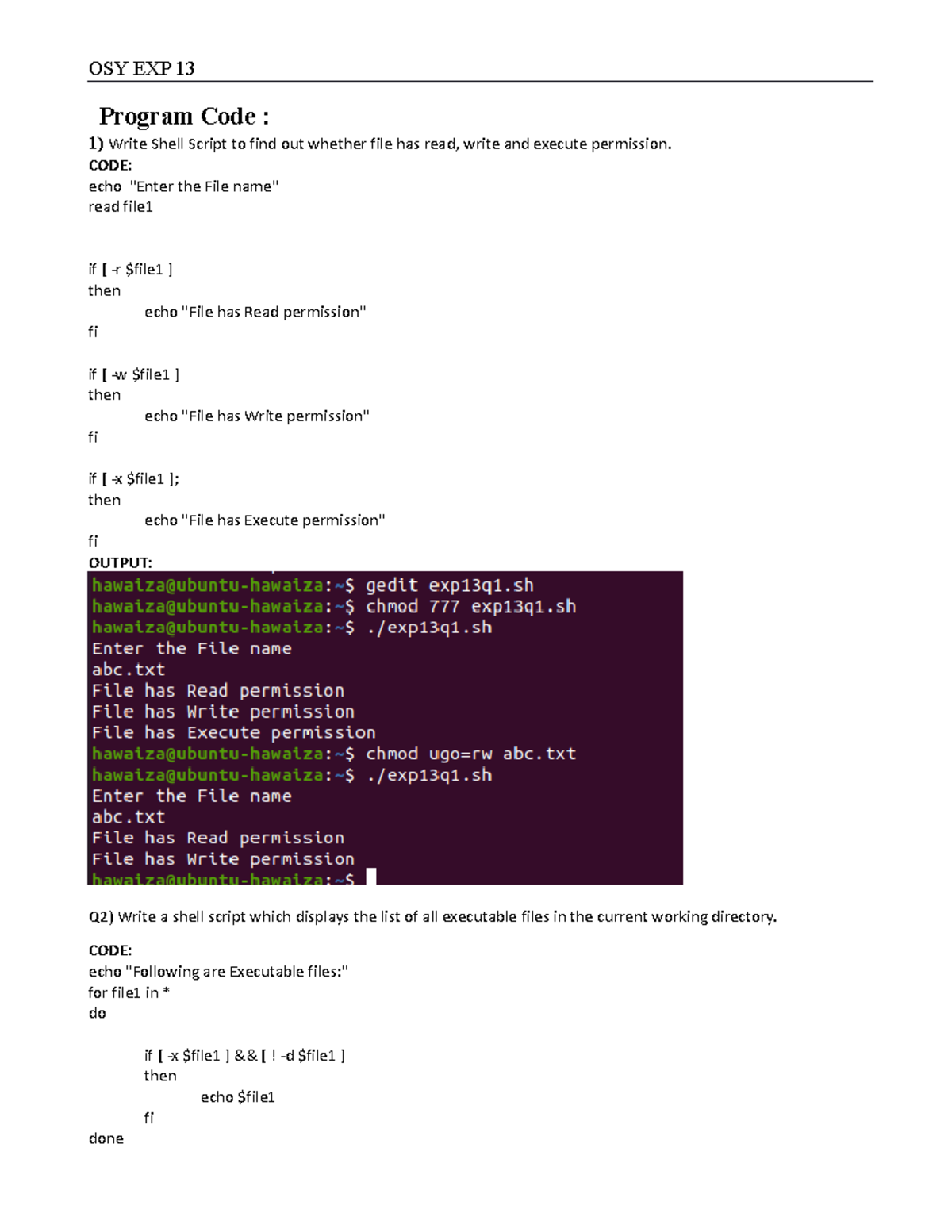 OSY EXP 13 Osy Practical13 Program Code 1 Write Shell Script To osy-exp-13-osy-practical13-program-code-1-write-shell-script-to