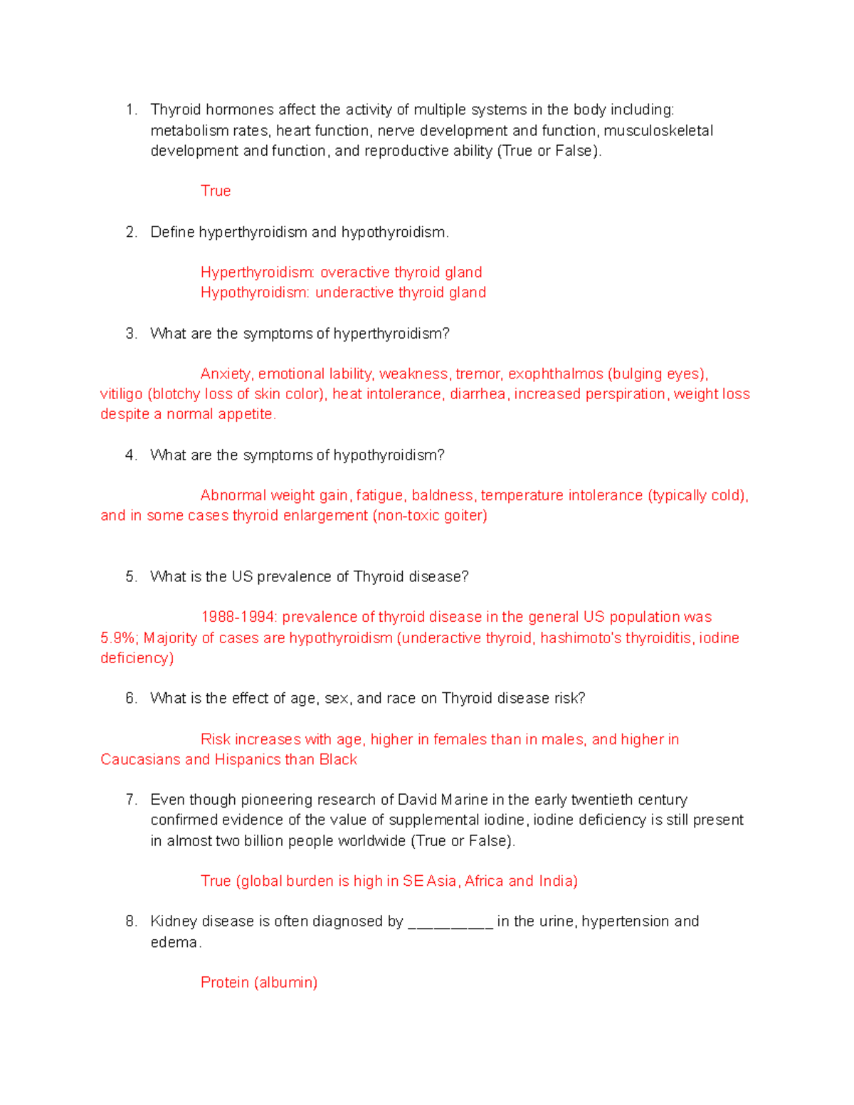 PH2200 Thyroid, Kidney, and Liver Disease Guided Notes-2 - Thyroid ...