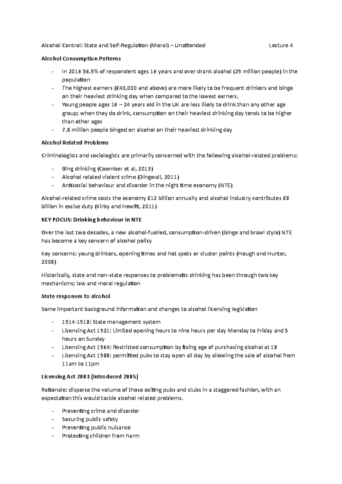 Alcohol Control - state and self regulation - Alcohol Control: State ...