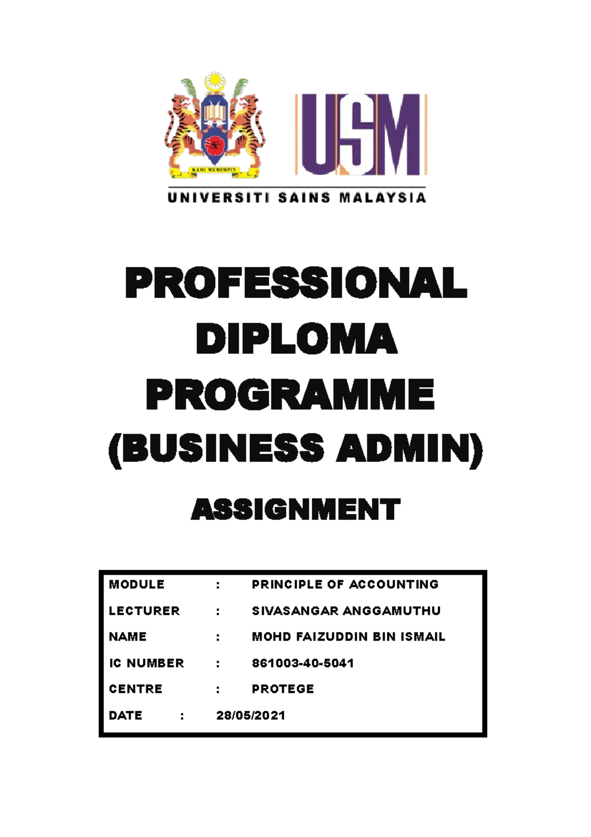 Assignment Mohd Faizuddin Bin Ismail Protage - Business Research Method ...