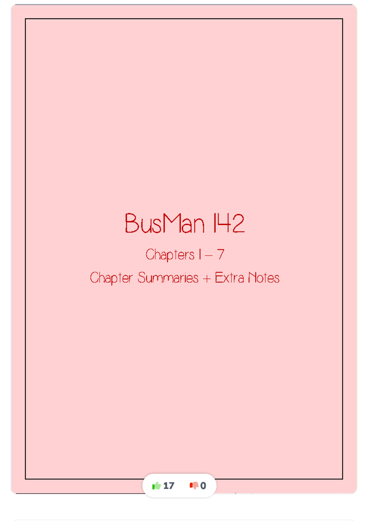 Bus man 142 notes - BusMan 142 Chapters 1 – 7 Chapter Summaries + Extra ...