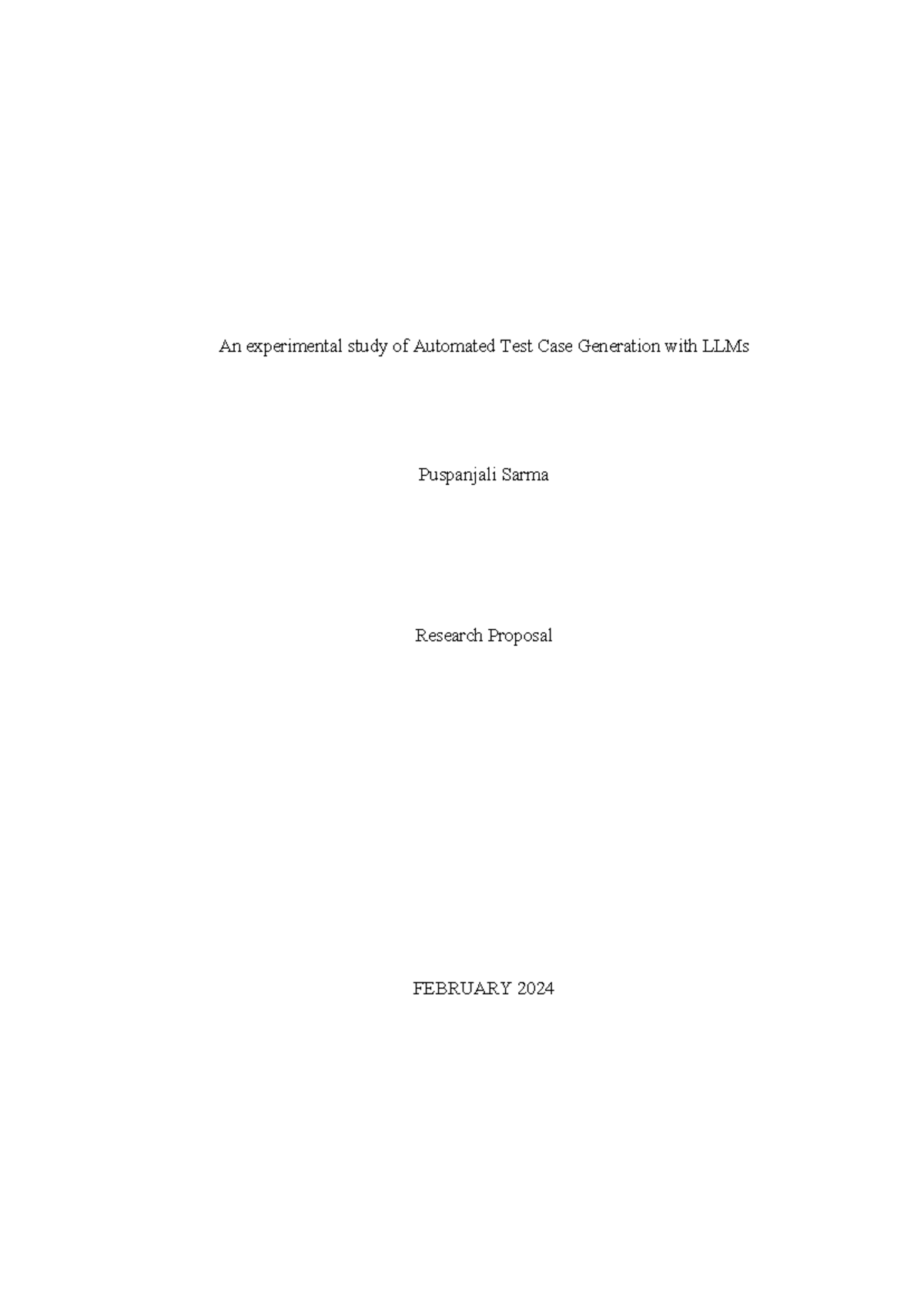 Research Proposal- AN Experimental Study OF Automated TEST CASE ...